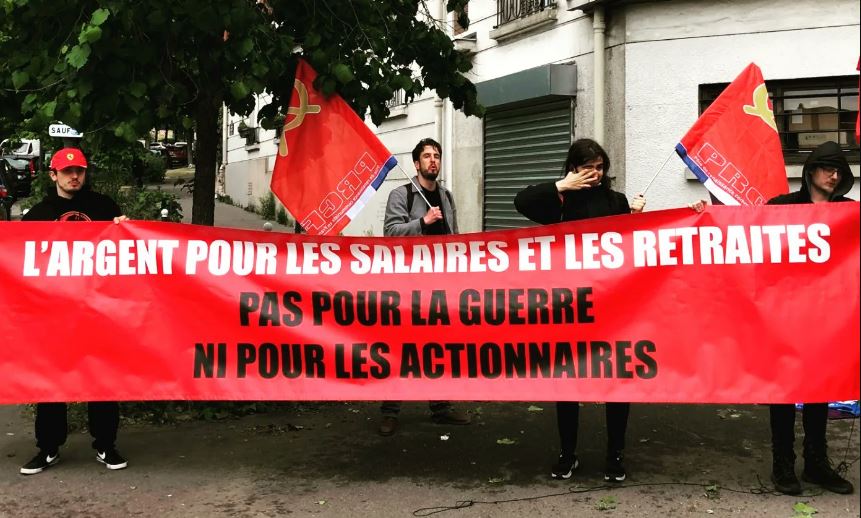 L'argent pour les salaires, pas pour la guerre : le PRCF en manif à ...